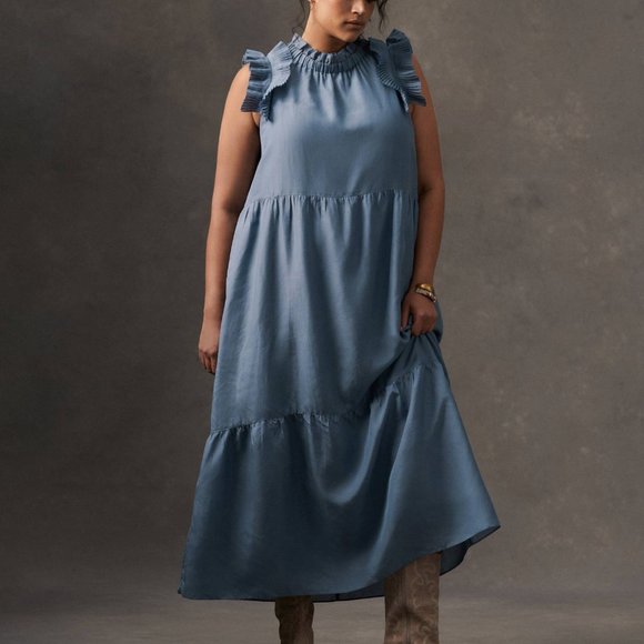 Anthropologie | Dresses | Htf Anthro Lucena Tiered Ruffled Maxi Dress ...